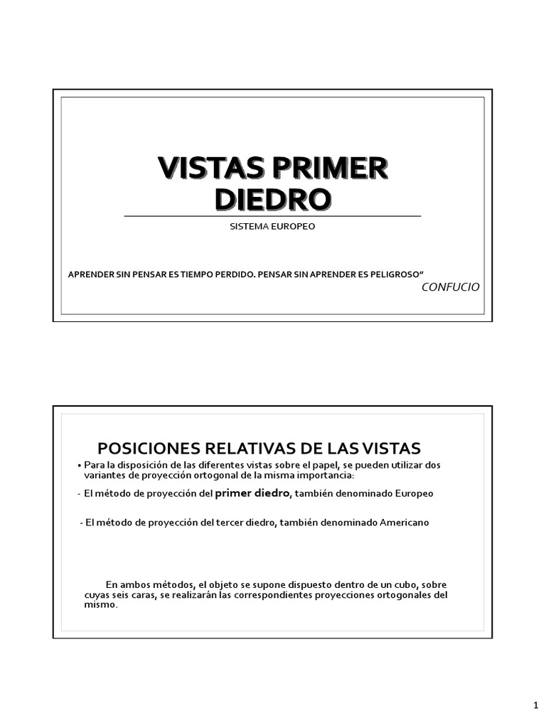 0.1 Vistas Primer Diedro | PDF