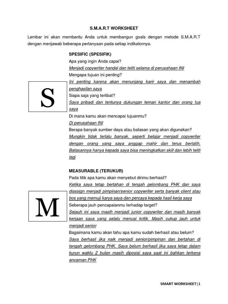 Contoh Isian Worksheet | PDF