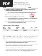 Sequence Words Worksheet | PDF