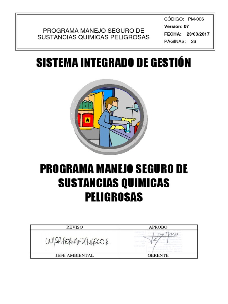 Programa de Manejo Seguro de Sustancias Químicas | PDF | Combustibles ...