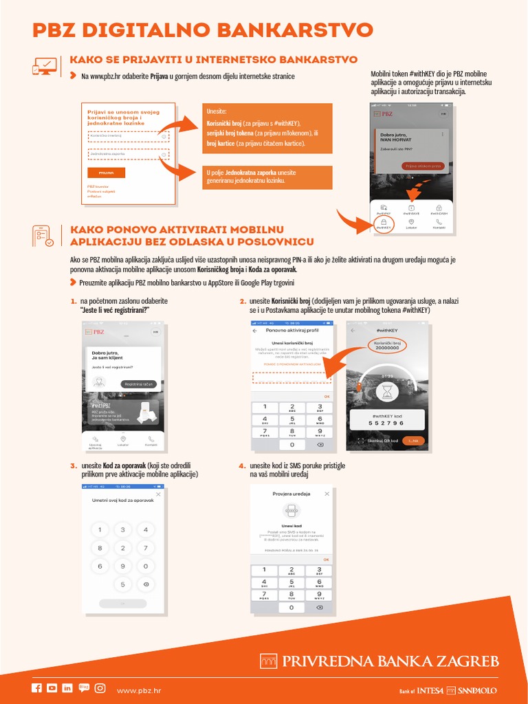 Prijava U Internetsko Bankarstvo I Reaktivacija Mobilne Aplikacije | PDF