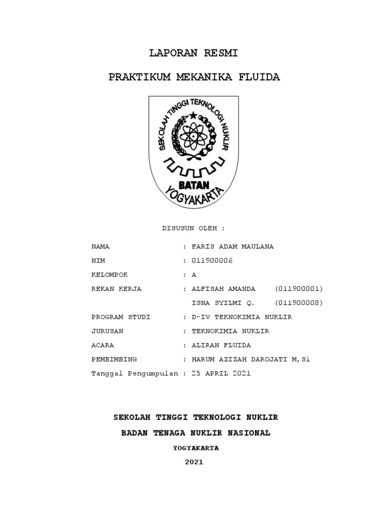 Praktikum Aliran Fluida Faris Adam | PDF