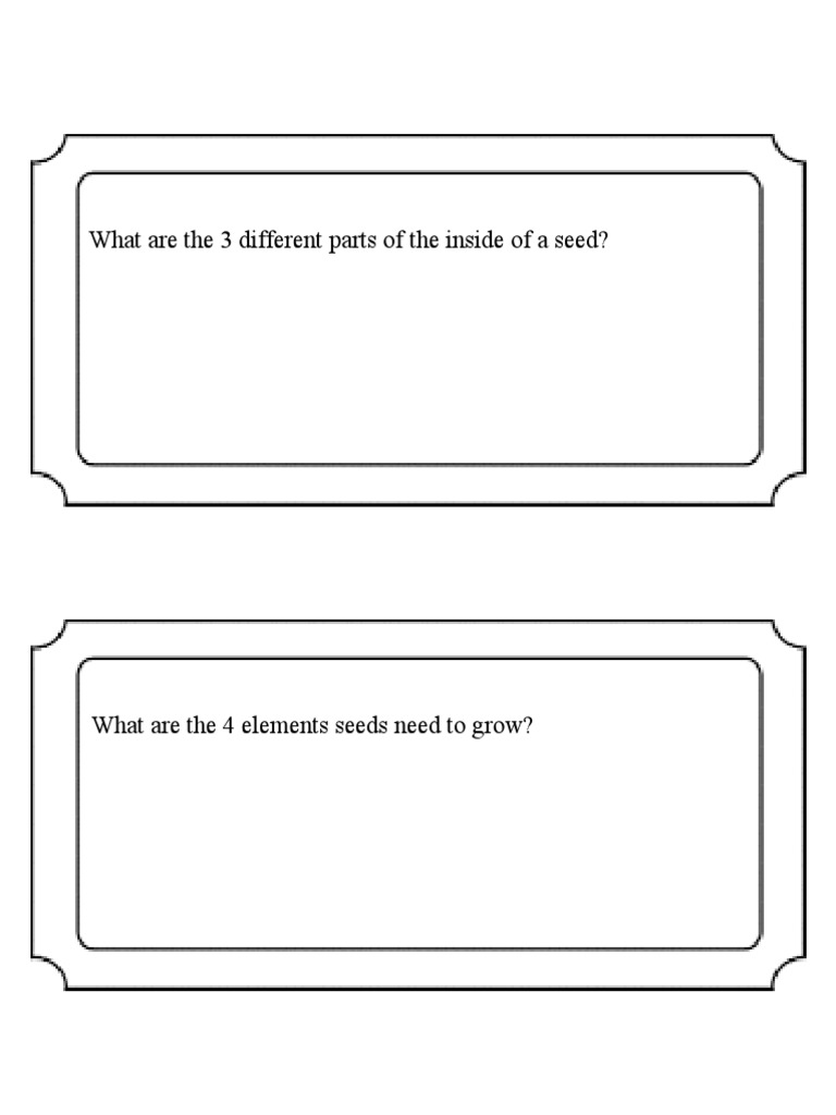 Seed Exit Tickets | PDF