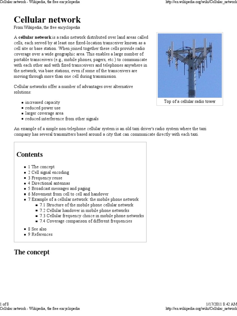 Cellular Network - Wikipedia, The Free Encyclopedia | PDF | Cellular ...