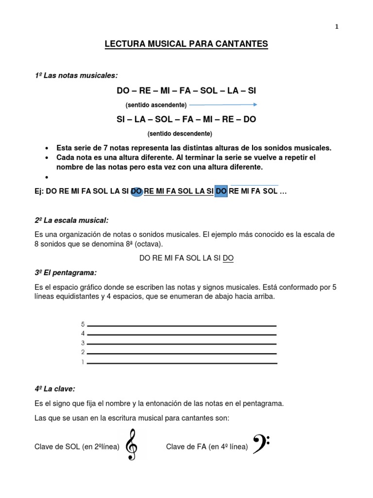 Lectura Musical para Cantantes | PDF