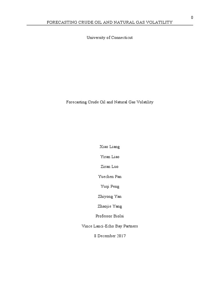 Forecasting Crude Oil and Natural Gas Volatility | PDF | Vix | Moneyness