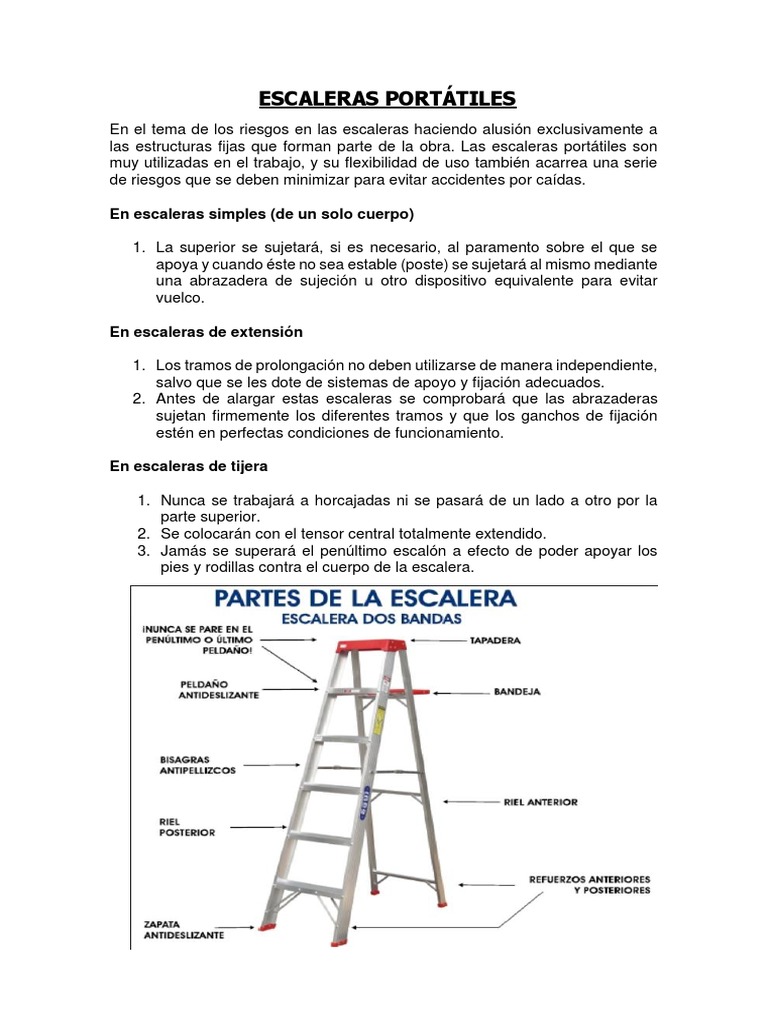 Uso Adecuado de Escaleras Portatiles | PDF