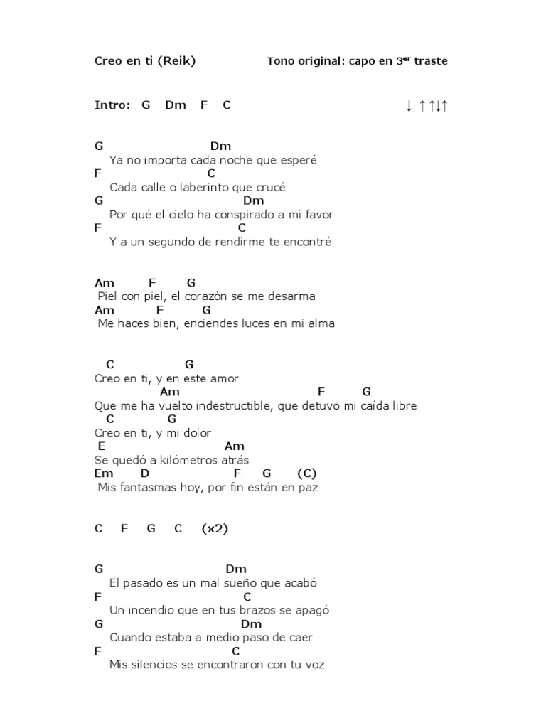 Creo en Ti (Reik) | PDF