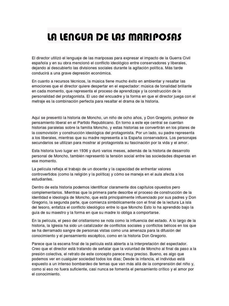 La Lengua de Las Mariposas | PDF | Ideologías | Tolerancia