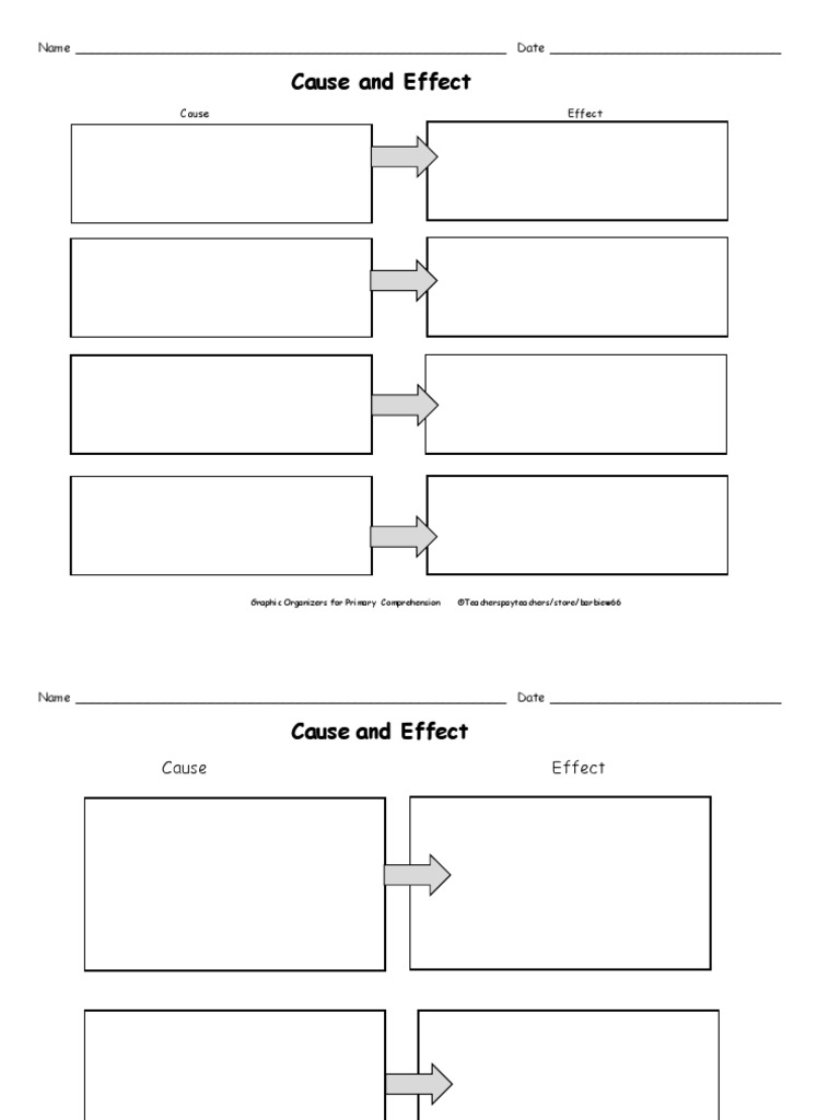 Cause and Effect: Name - Date | PDF | Reading Comprehension | Education ...