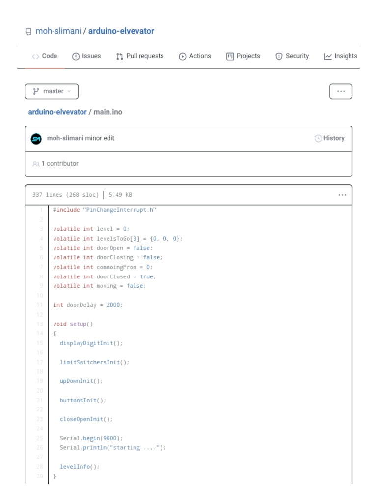Arduino-Elvevator - Main - Ino at Master Moh-Slimani - Arduino ...