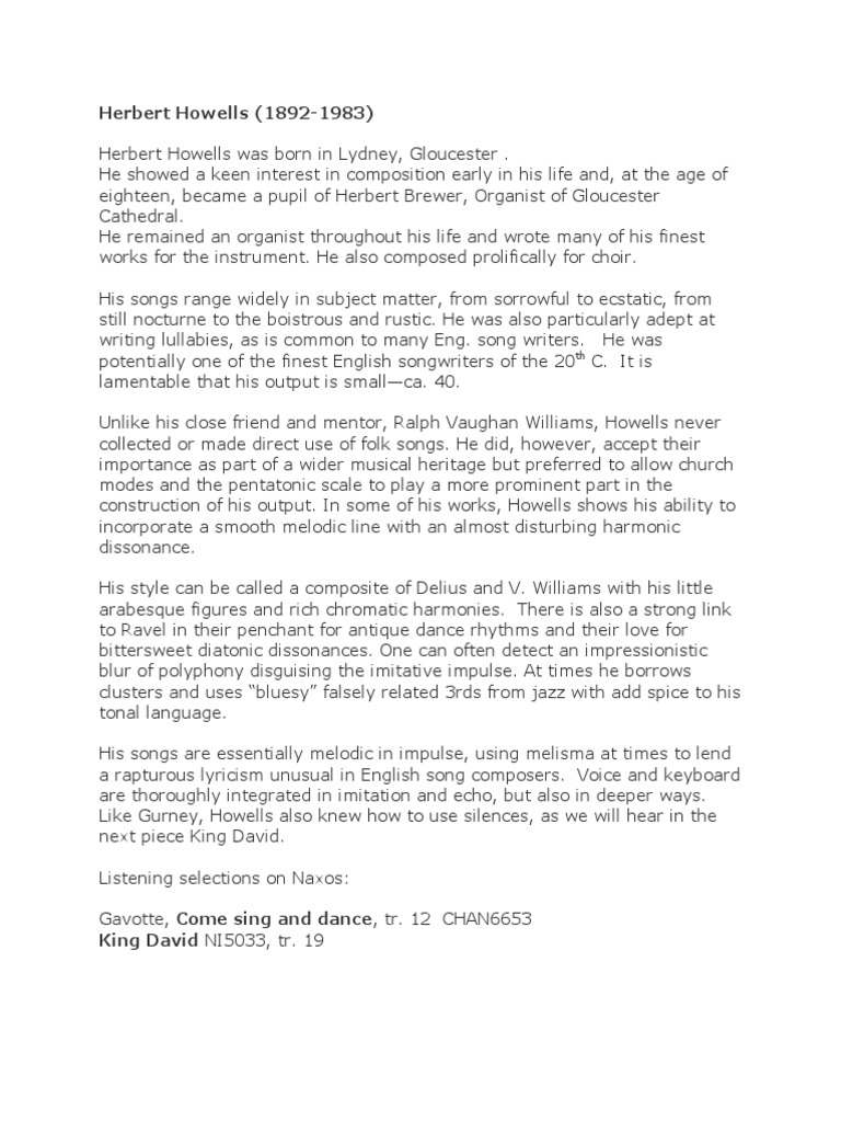 Herbert Howells-2 | PDF