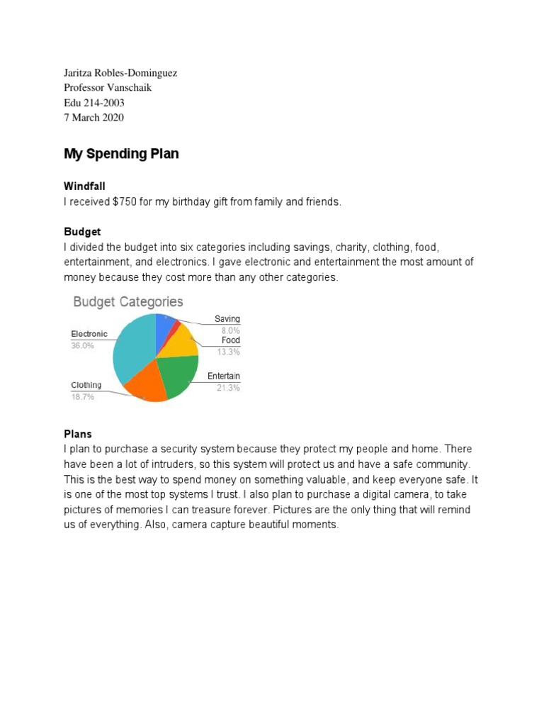 My Spending Plan 1 1 | PDF