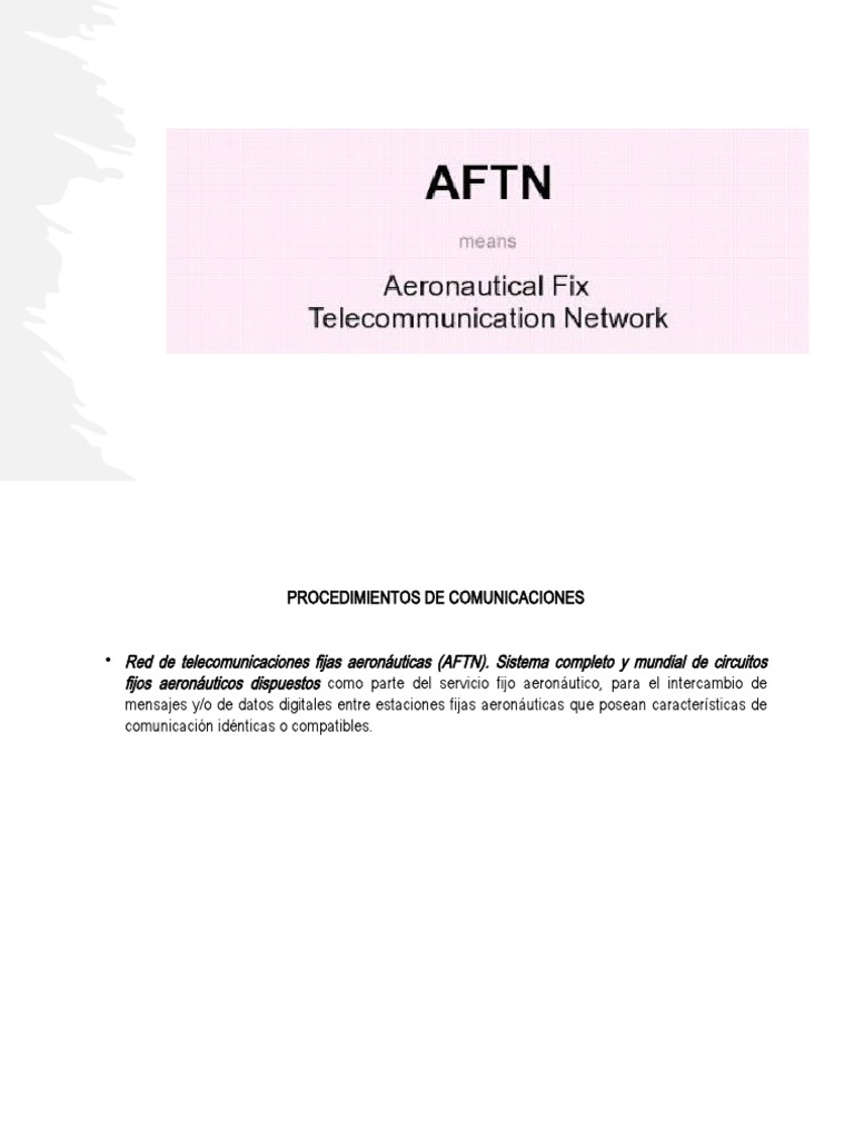 AFTN | PDF | Redes | Tecnología de información y comunicaciones