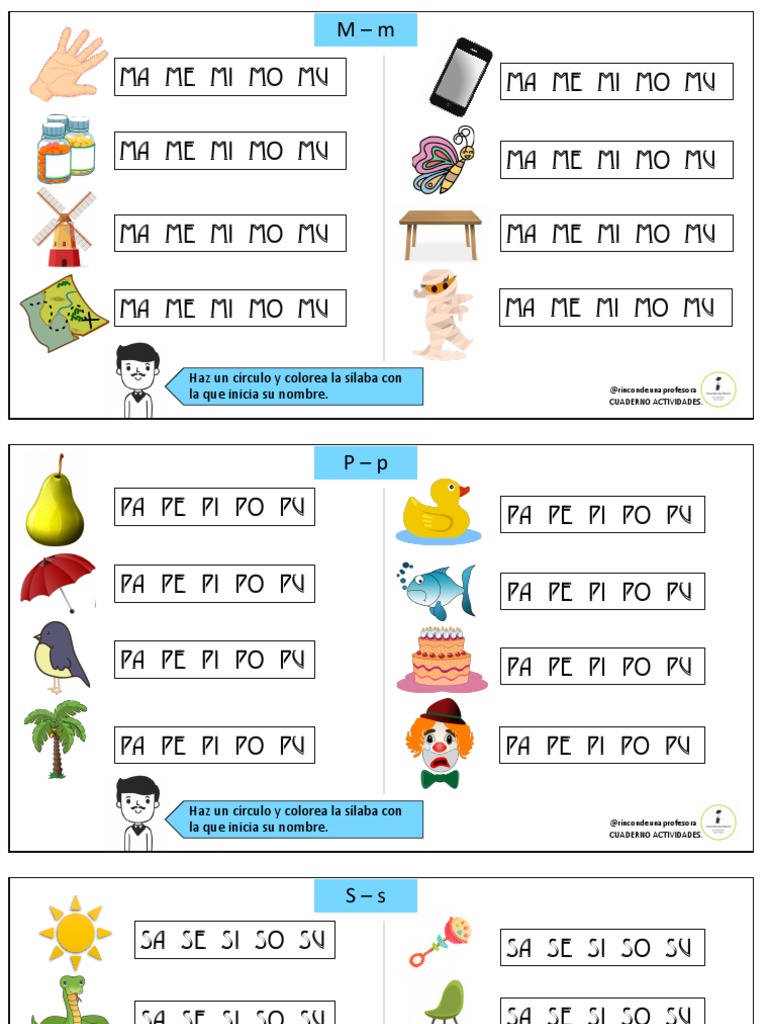 Actividades de sílabas para primer grado | PDF | Alimentos | Qualia