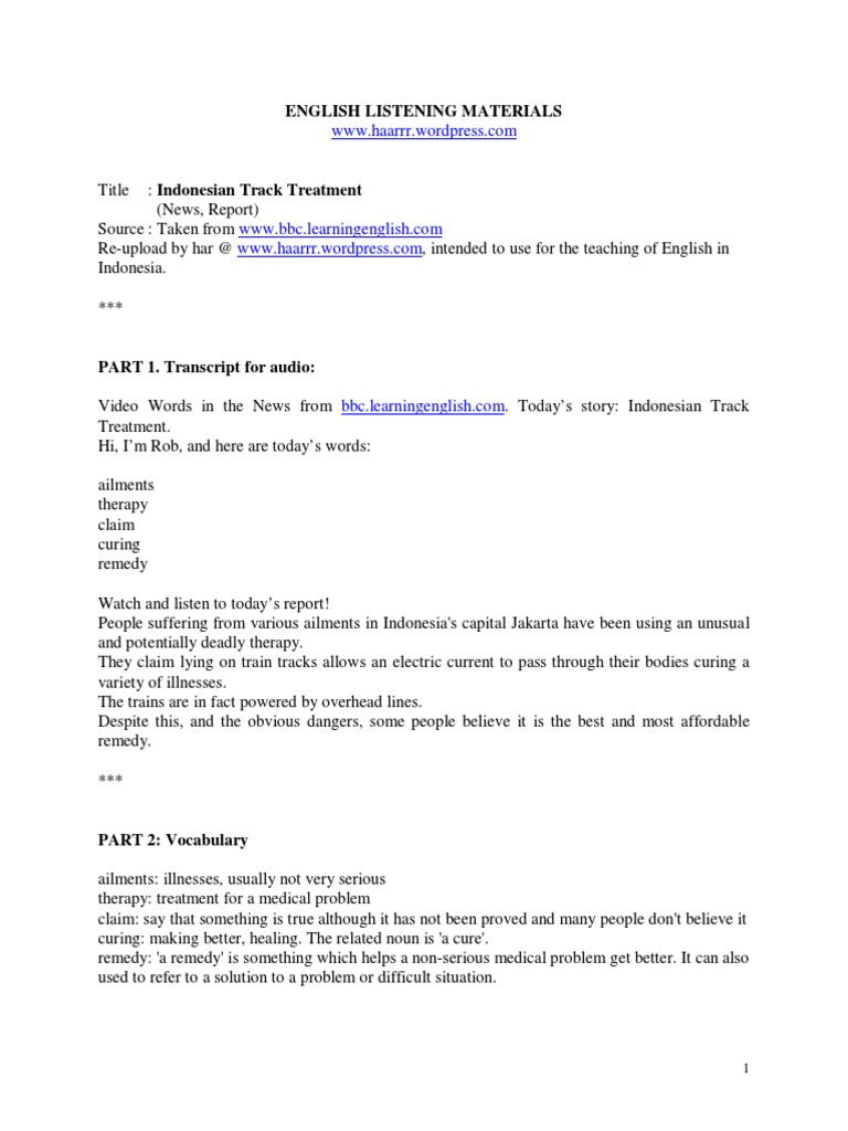 Script - Indonesian Track Treatment | PDF | English Language | Indonesia