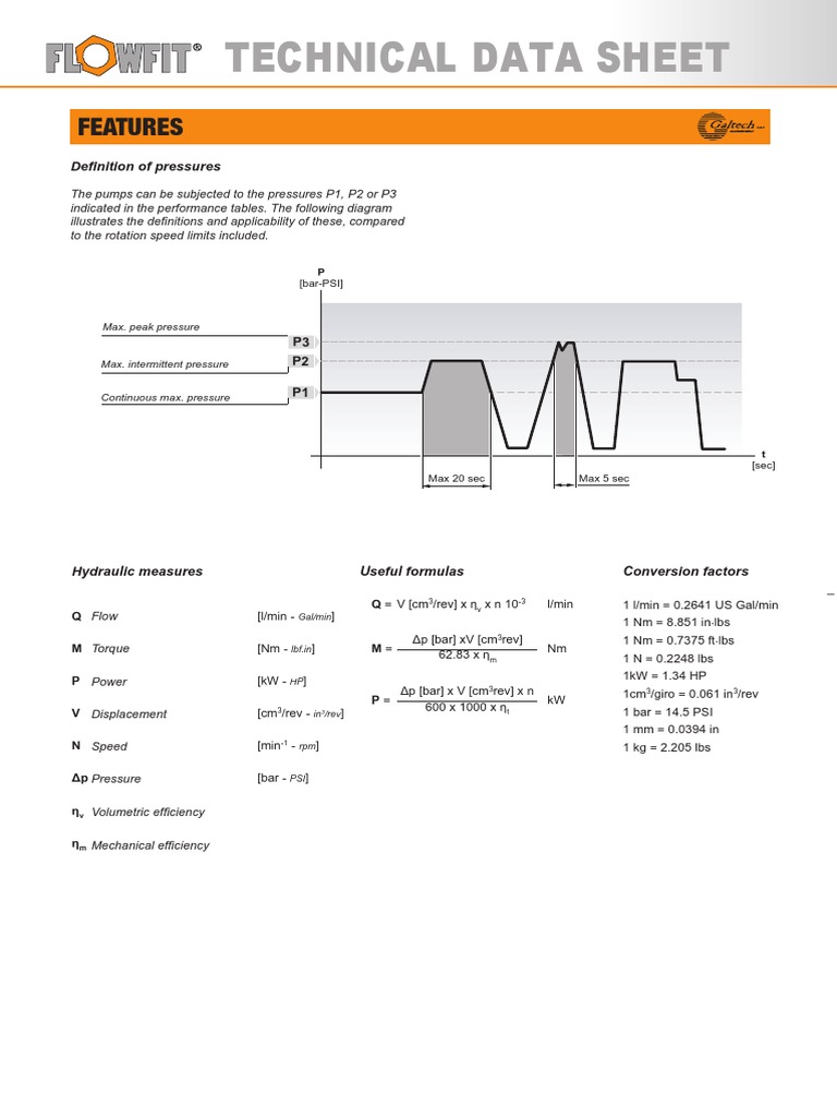 Gear Pumps Technical Data Sheet | PDF | Viscosity | Belt (Mechanical)