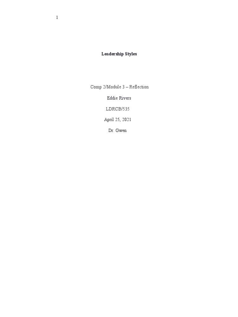 Comp 2:module 3 - Reflection | PDF | Servant Leadership | Leadership
