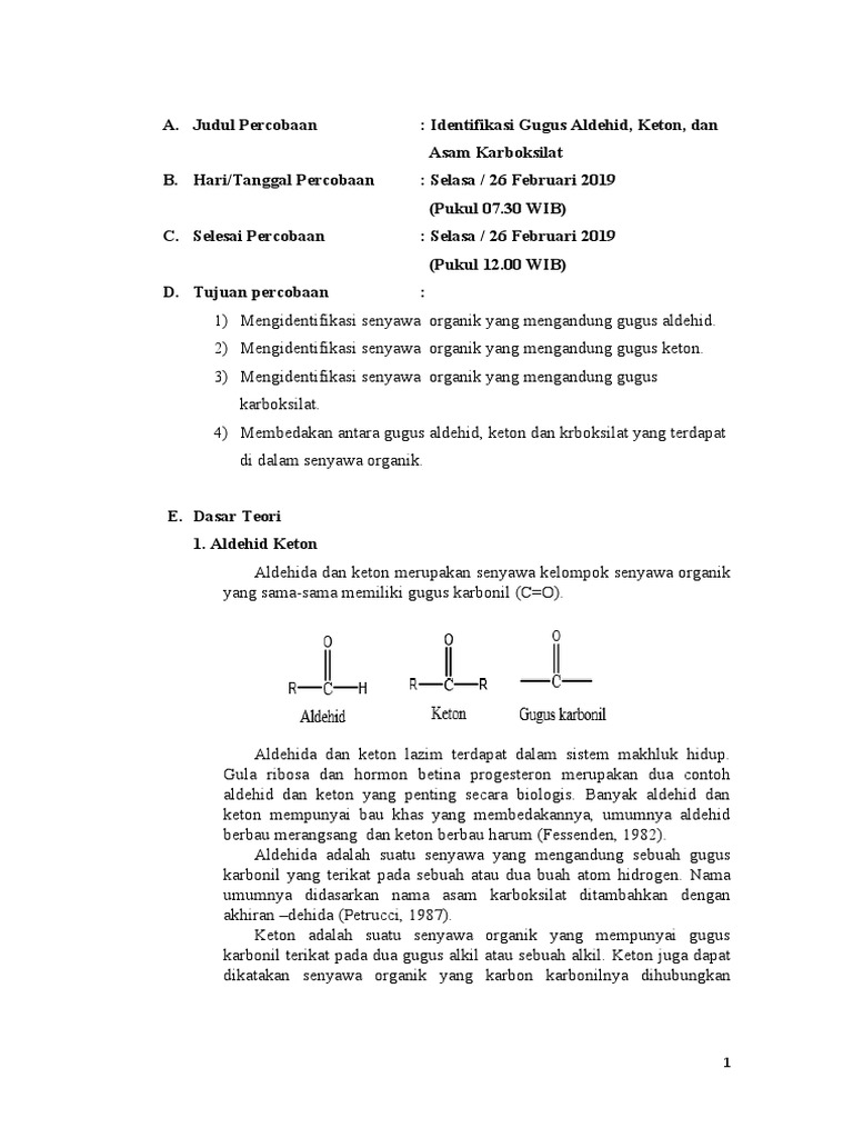 Lapres Aldehid Dan Keton | PDF