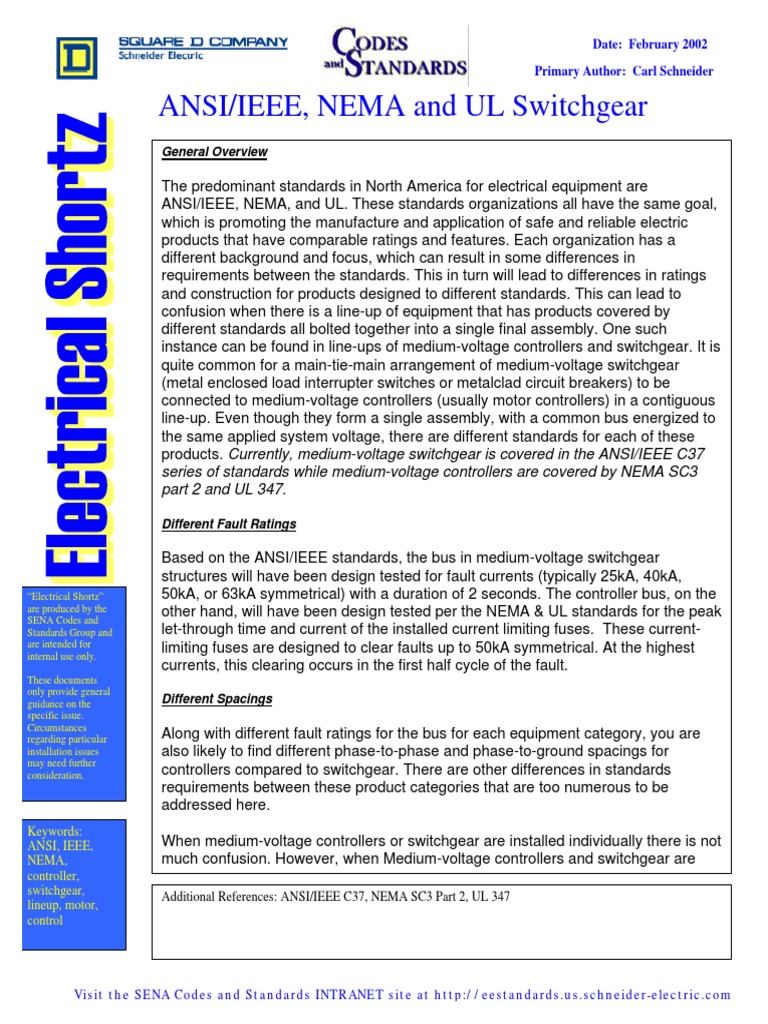 UL 347 and ANSI Switchgear Standards | PDF | Fuse (Electrical) | Equipment