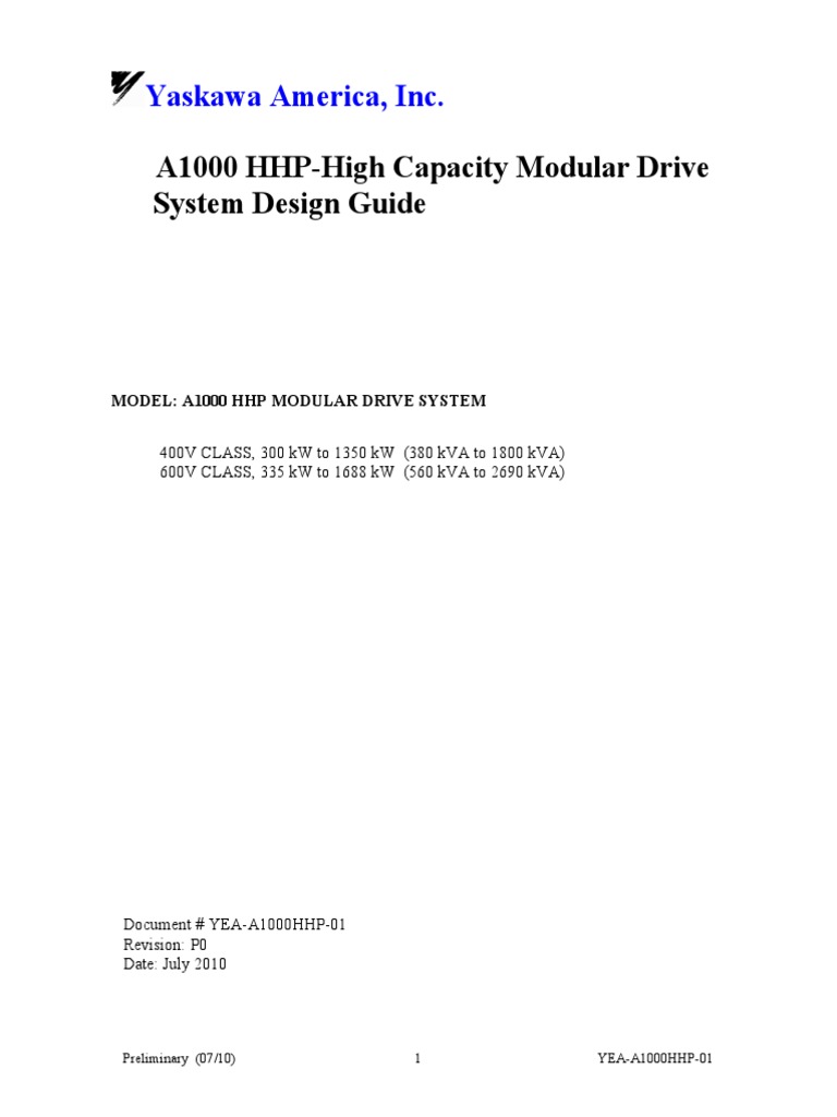 A1000 HHP System Design Guide | PDF | Power Inverter | Power Supply