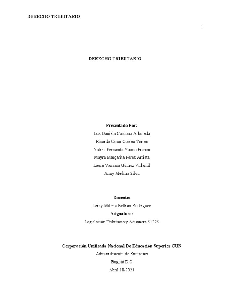 Mapa Conceptual-Derecho Tributario Aca 1 | PDF | Impuestos | Ciencias Políticas