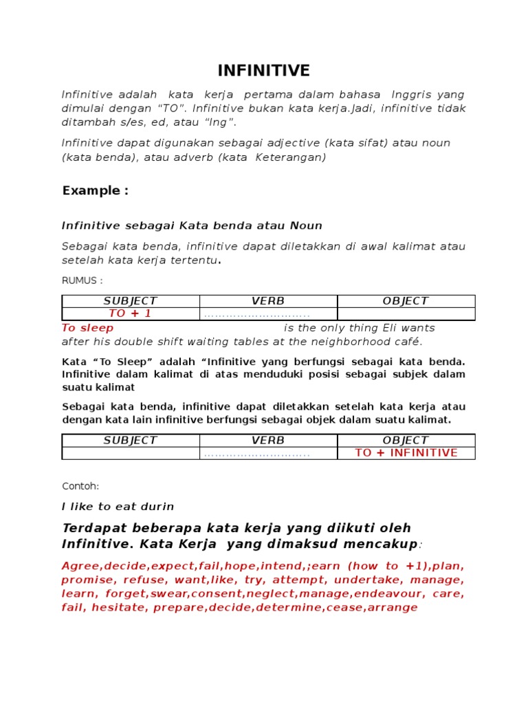 Modul Infinitive Untuk TOEFL | PDF | Kata Kerja | Adjektiva