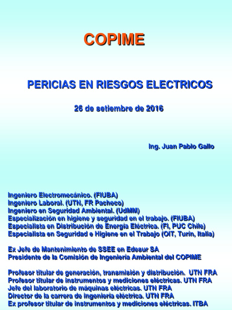 Curso Seg Electrica Peritos | PDF | Corriente eléctrica | Energia electrica
