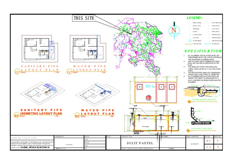Sanitary and Water Pipe Layout Plan | PDF | Bathroom | Home & Garden