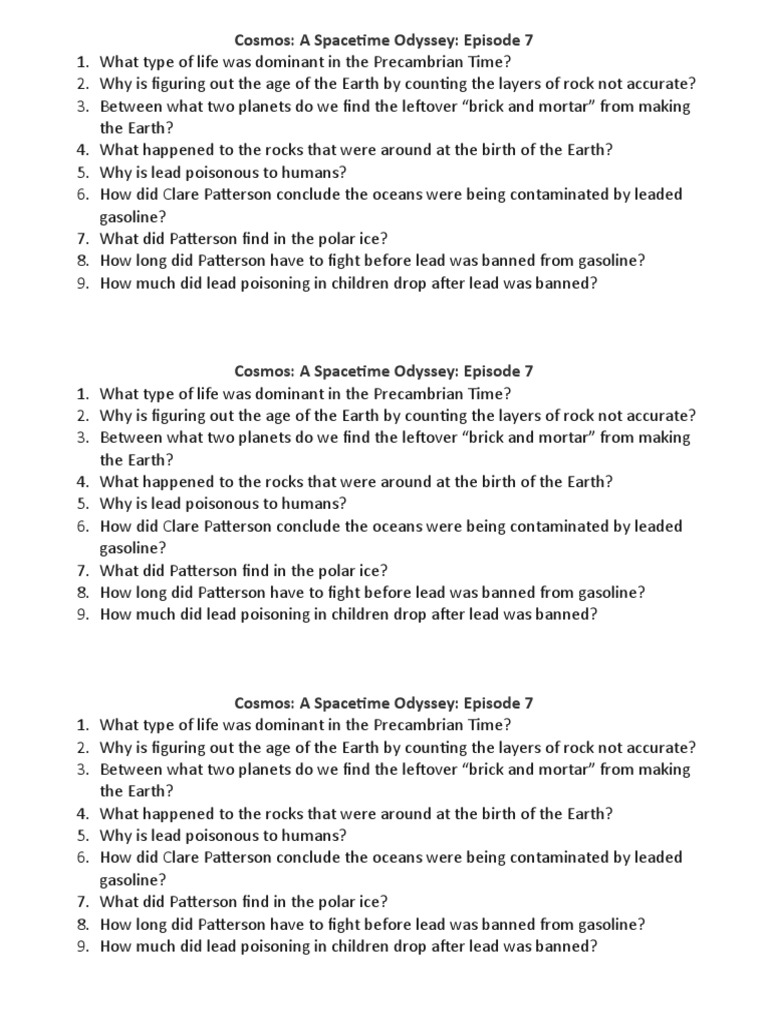 Cosmos Episode 7 Questions | PDF