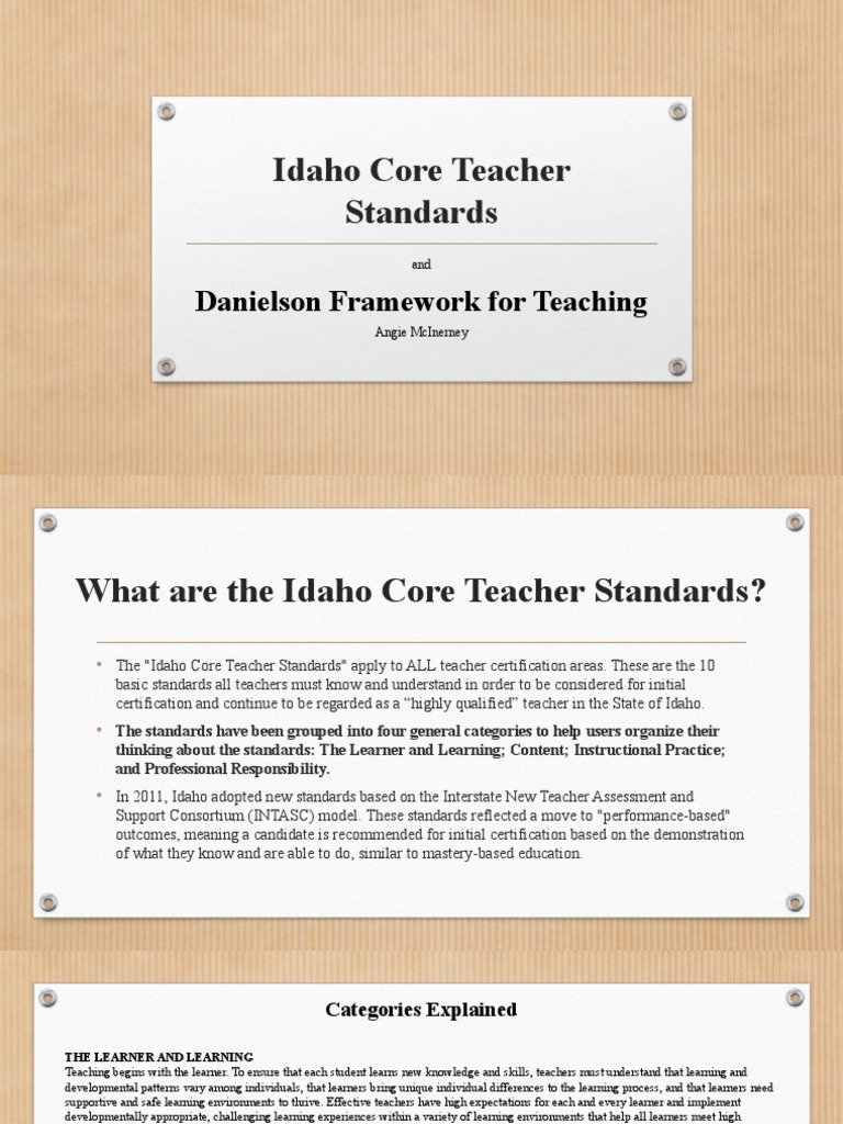 Idaho Core Teacher Standards | PDF | Educational Assessment ...