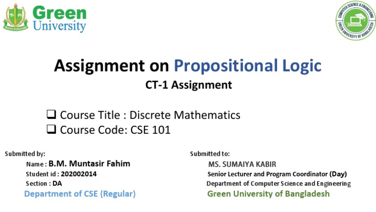 Green University Assignment Cover Page | PDF