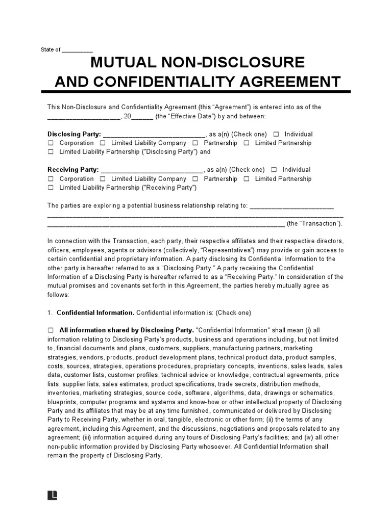 Mutual NDA Templat | PDF | Non Disclosure Agreement | Legal Remedy