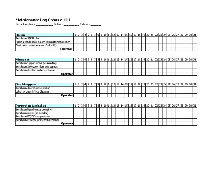 E411 - Maintenance Log | PDF