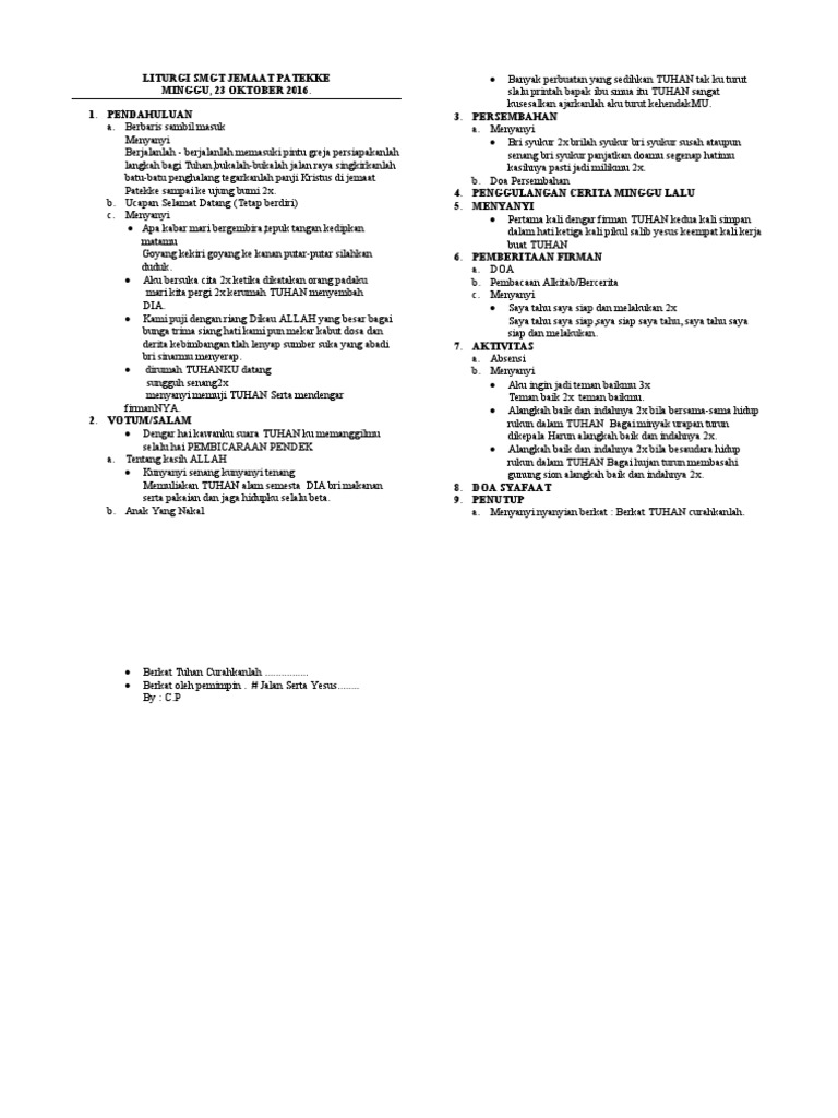 Liturgi SMGT Criez | PDF