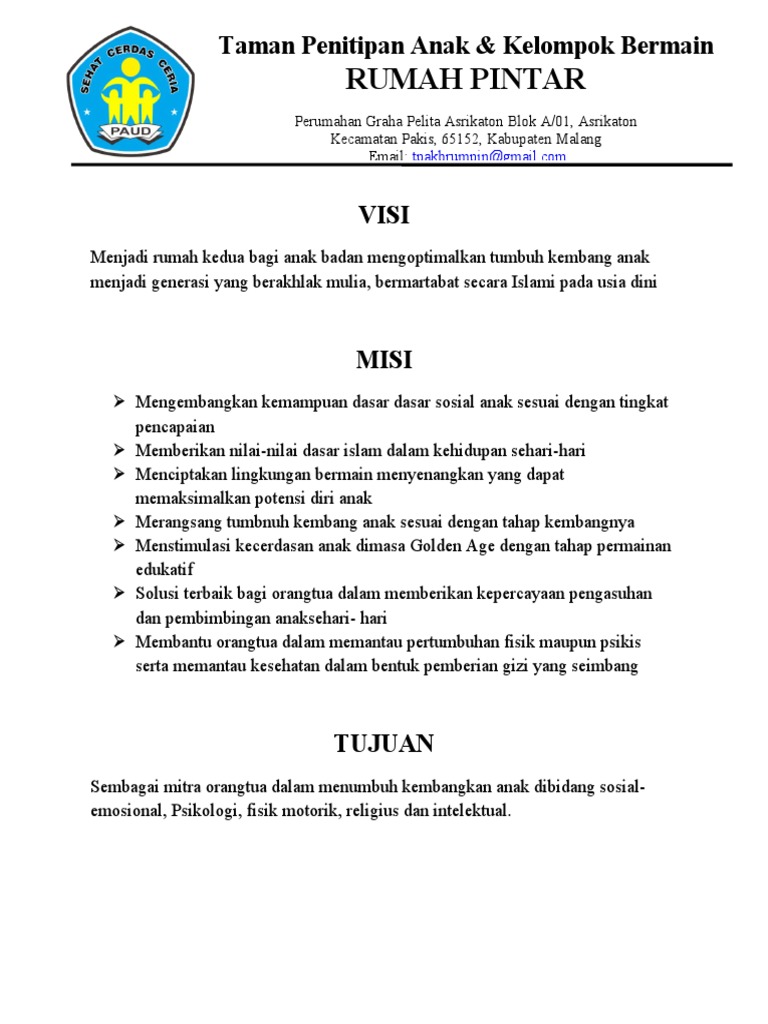 VISI MISI KB | PDF | Kesehatan Holistik
