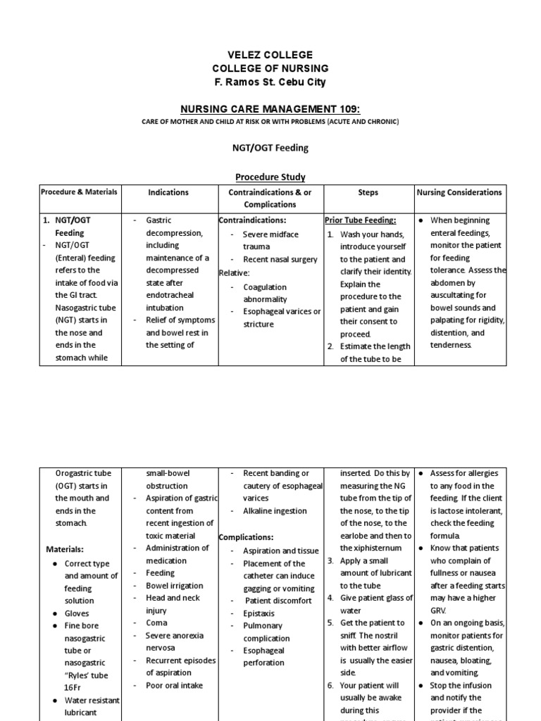 NGT Ogt-Feeding | Download Free PDF | Gastroenterology | Medical ...