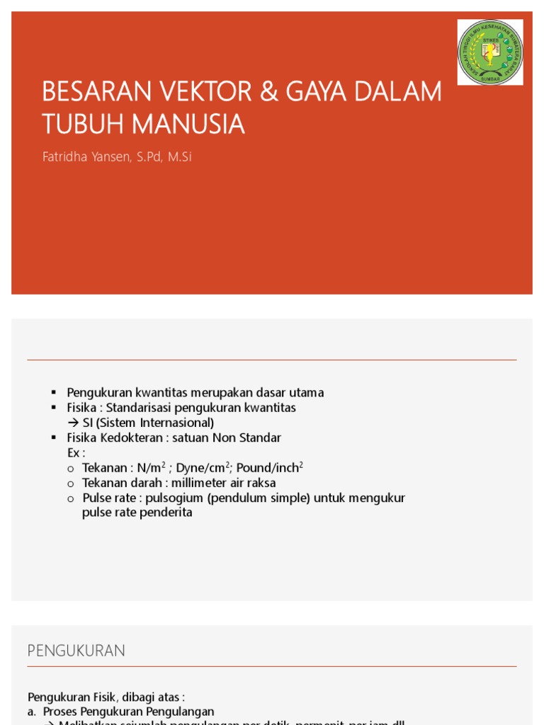 3.besaran Vektor & Gaya Dalam Tubuh Manusia | PDF