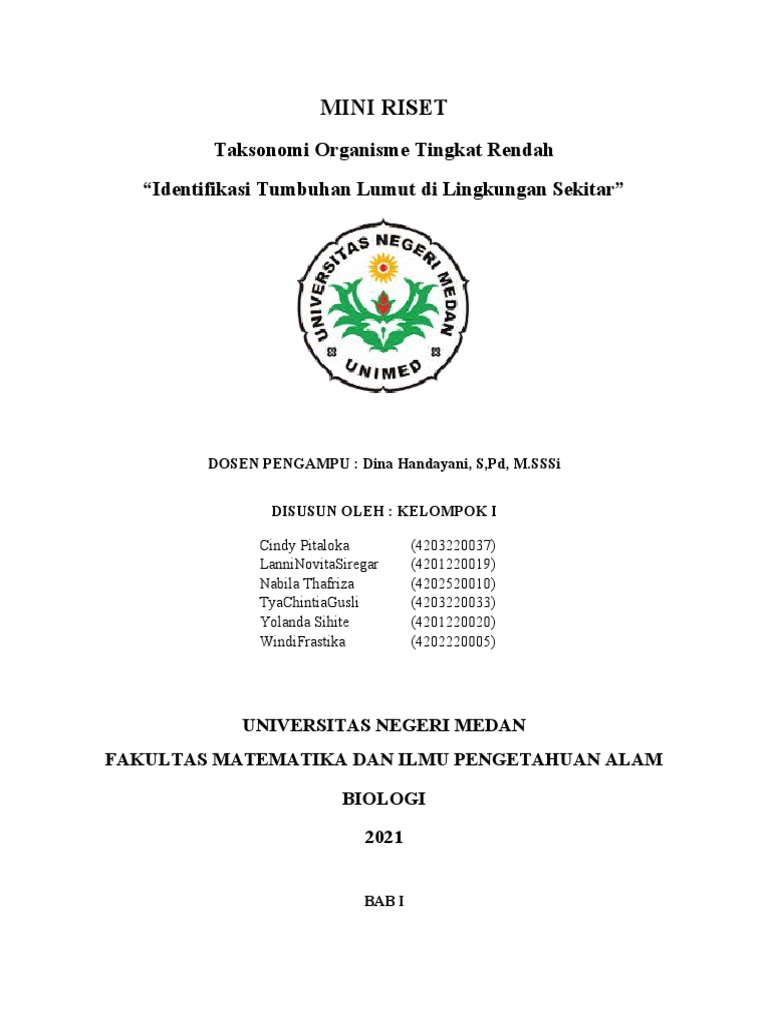 Laporan Miniriset Bryophyta Totr Kelompok 1-1 | PDF