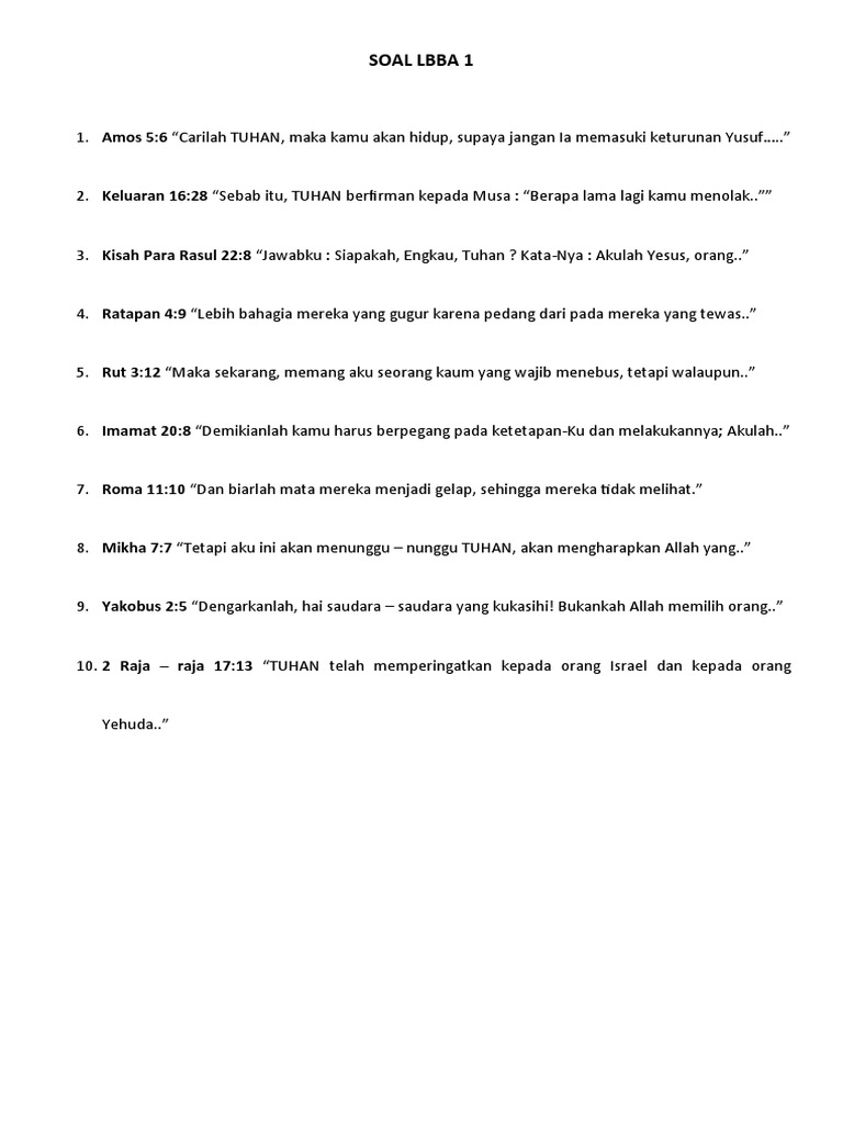 Soal Lbba Asm | PDF