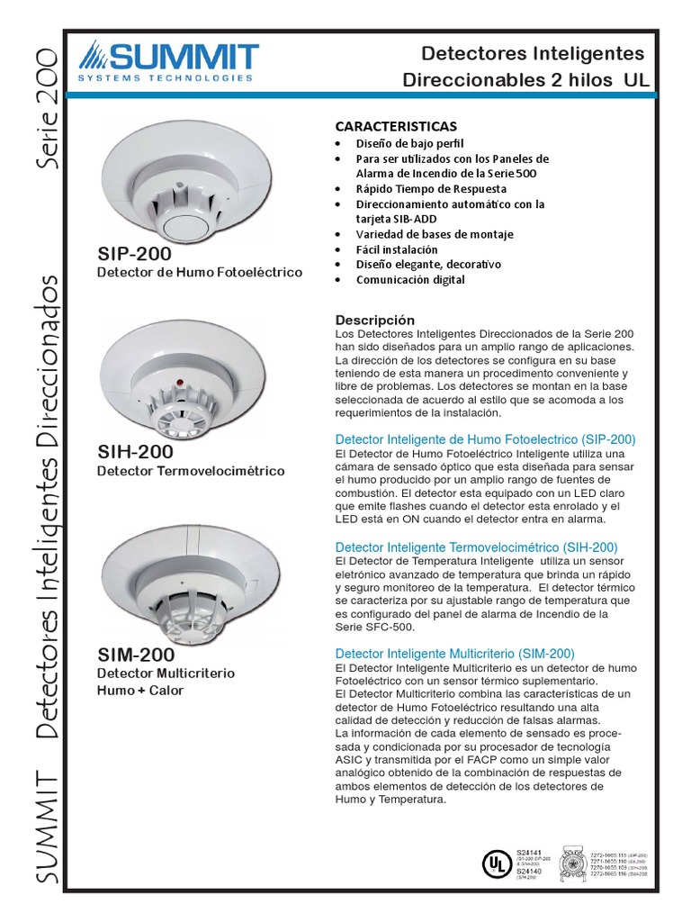 Detectores Inteligentes Serie 200 | PDF | Science | Tecnología (general)