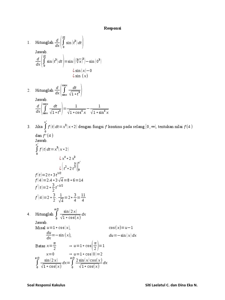Responsi Kalkulus | PDF