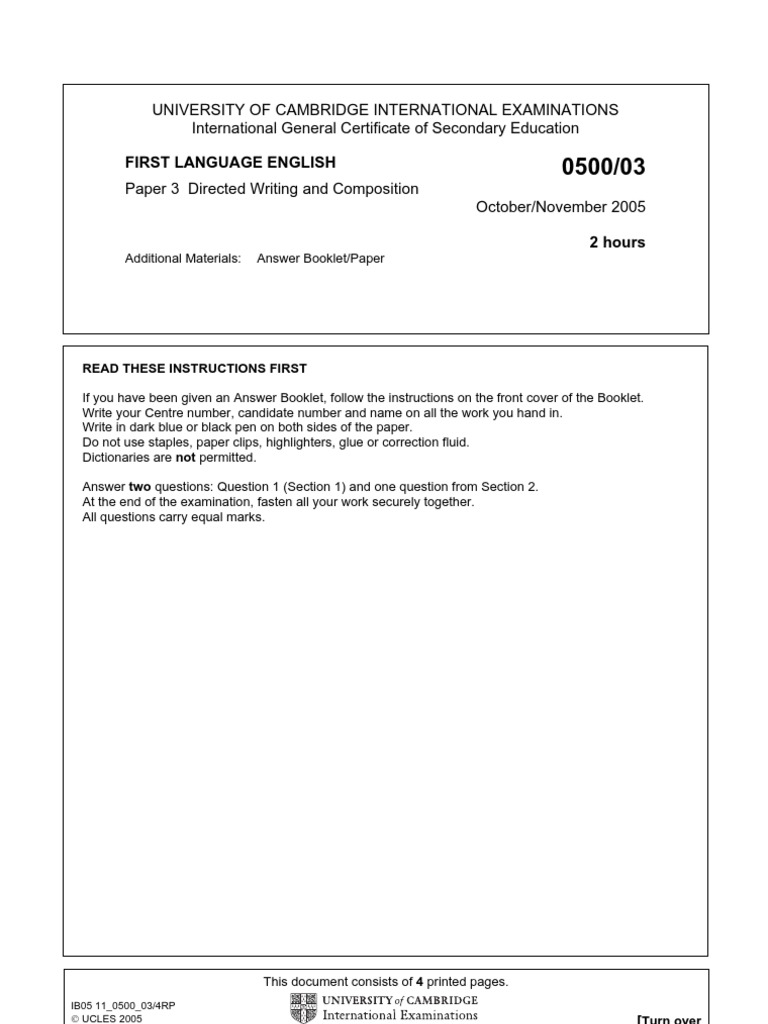 (WWW - Entrance-Exam - Net) - IGCSE Sample Paper 3 | PDF | Question ...
