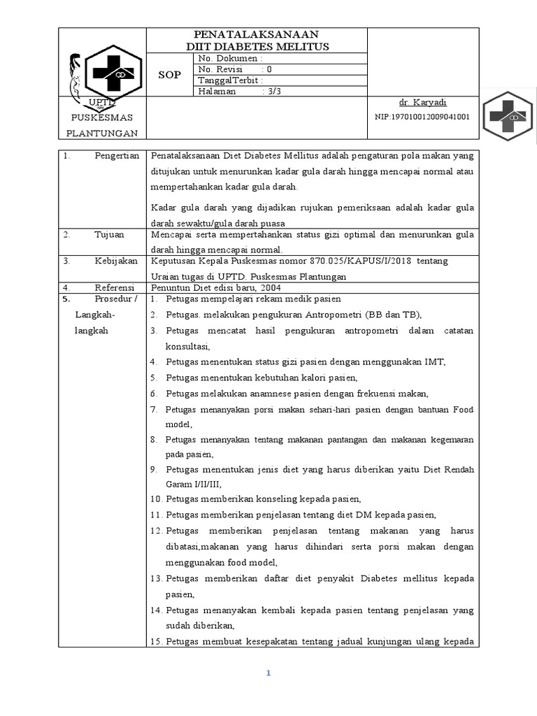 Sop Diet DM | PDF