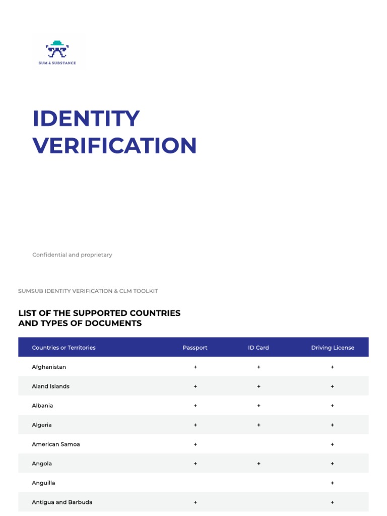 Identity Verification: Confidential and Proprietary | PDF | Identity ...