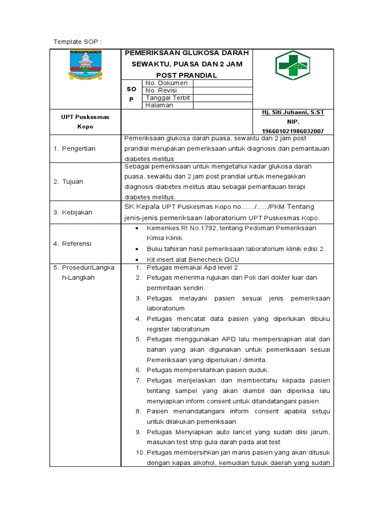 Sop Gds | PDF | Kesehatan Holistik | Sains & Matematika
