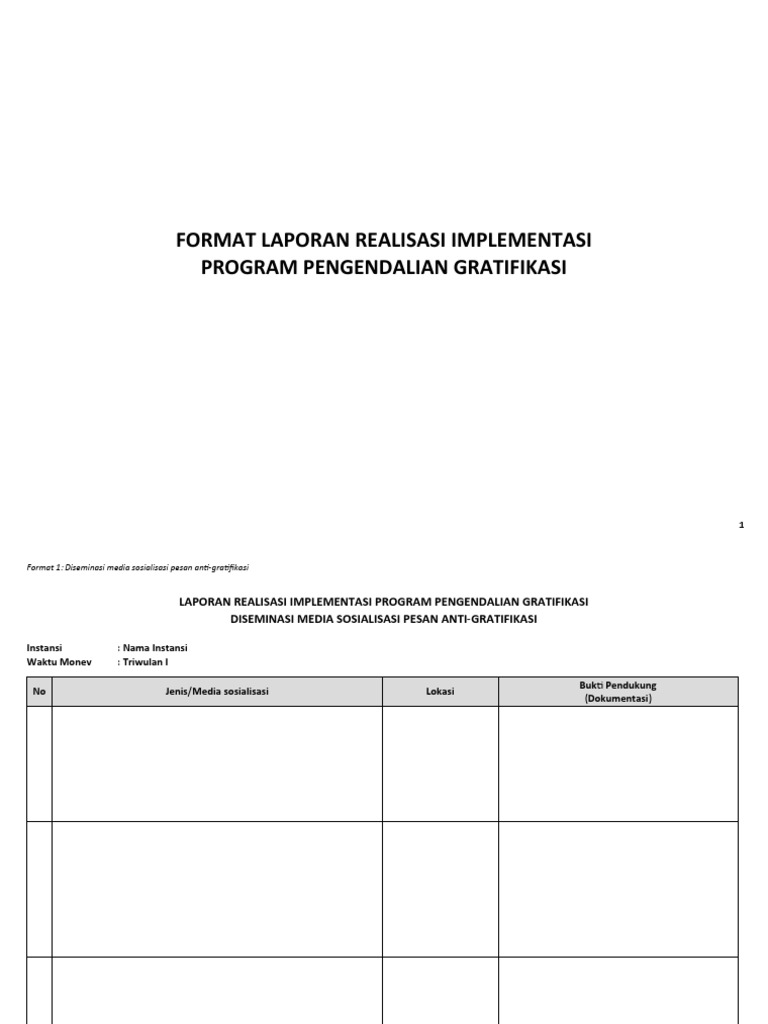 Format Data Realisasi | PDF