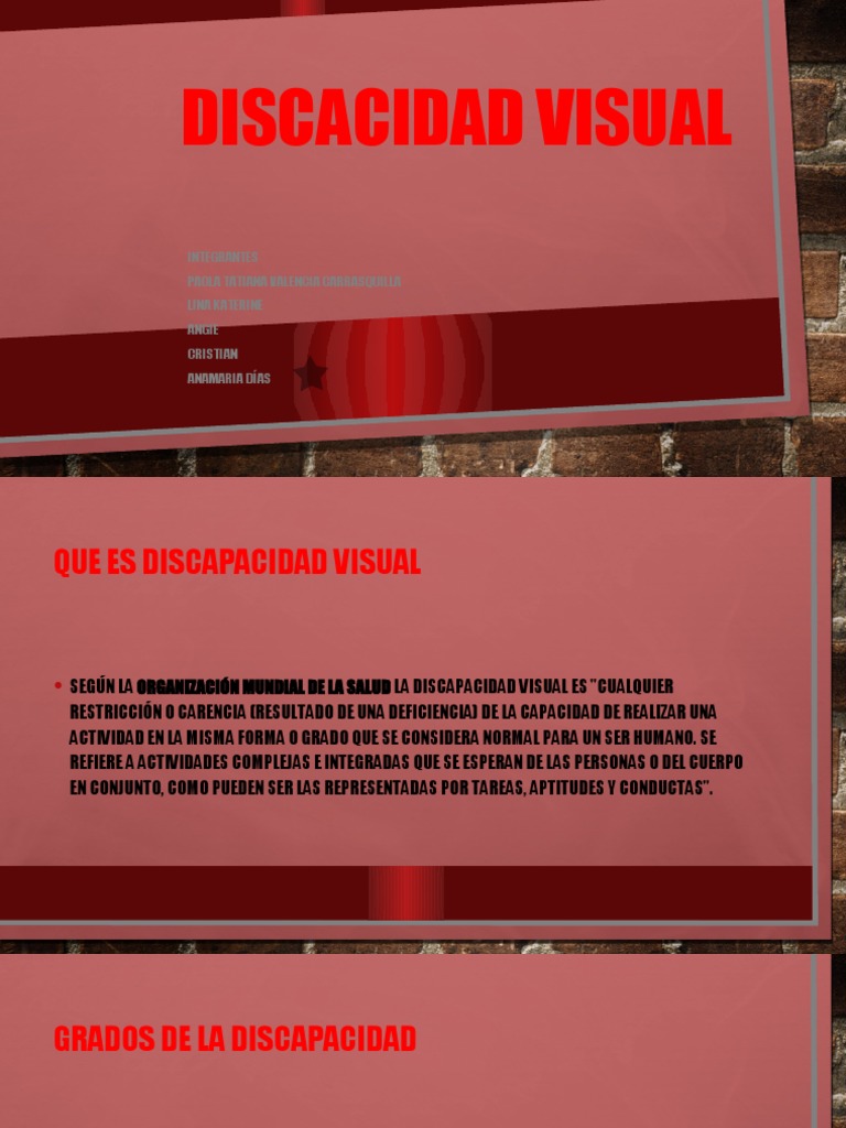 Discapacidad Visual: Definición y Recursos | PDF | Discapacidad visual ...