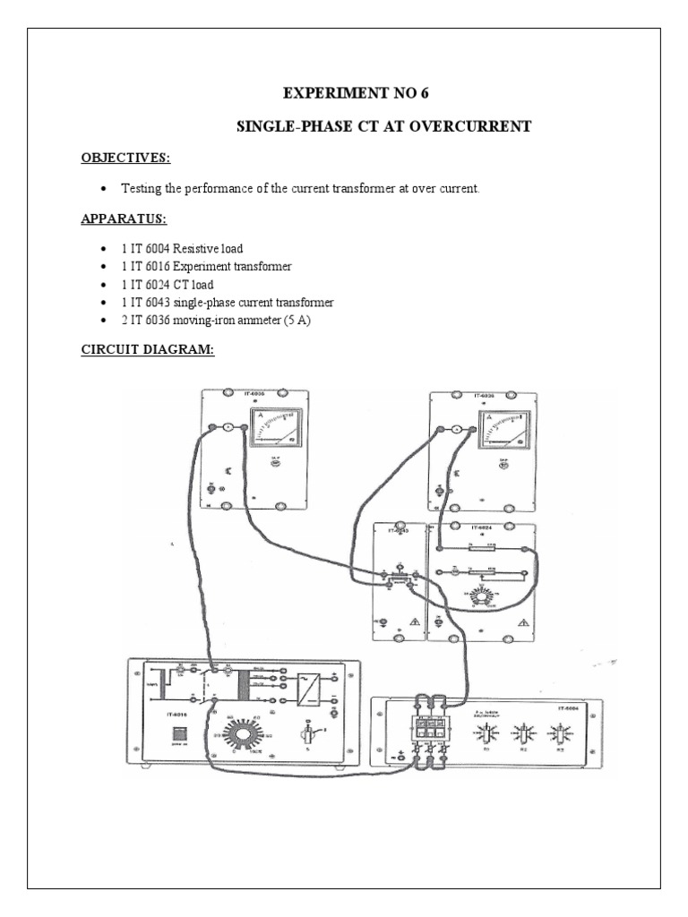 Single-Phase CT Overcurrent Test | PDF | Teaching Methods & Materials ...