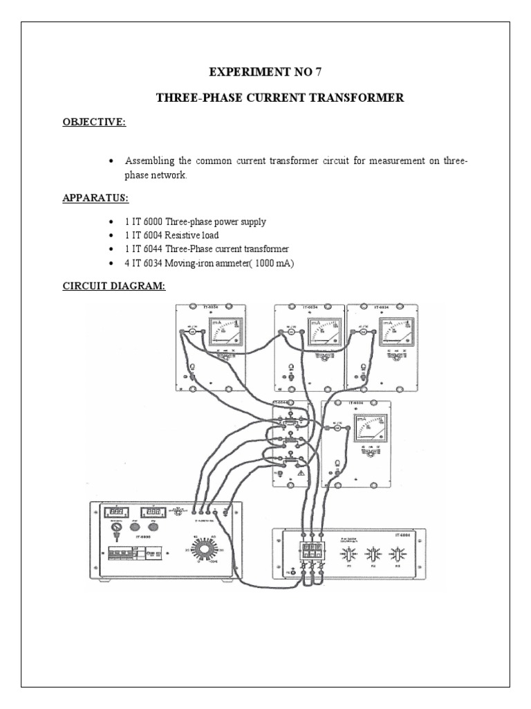 Experiment No 7 Three-Phase Current Transformer: Objective | PDF ...